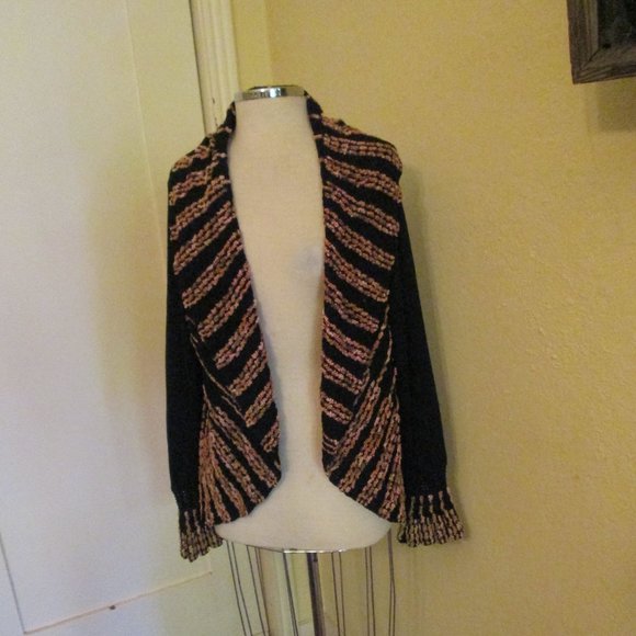 Adore | Sweaters | Gorgeous Adore Cardigan Black Peach Pink Shawl ...